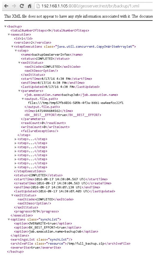 Usage Via GeoServer's REST API - Documentation